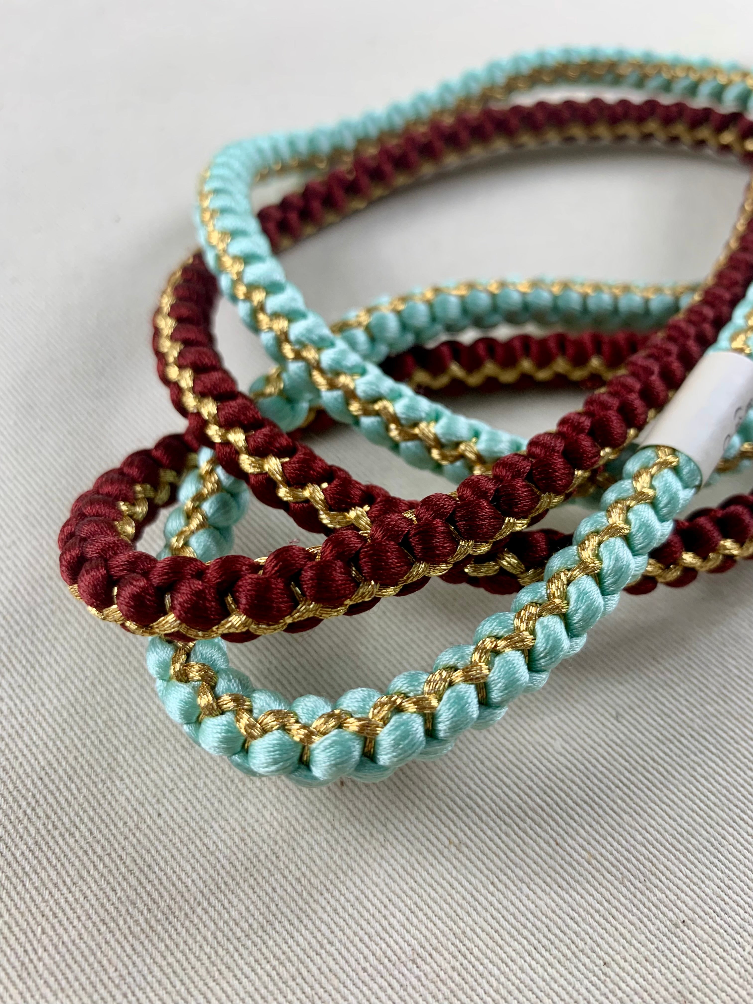 KIMONO OBI Belt Tie Vintage Silk Kimono Cord OBIJIME”brown,lightblue” – MACHIKO KIMONO Japanese ...