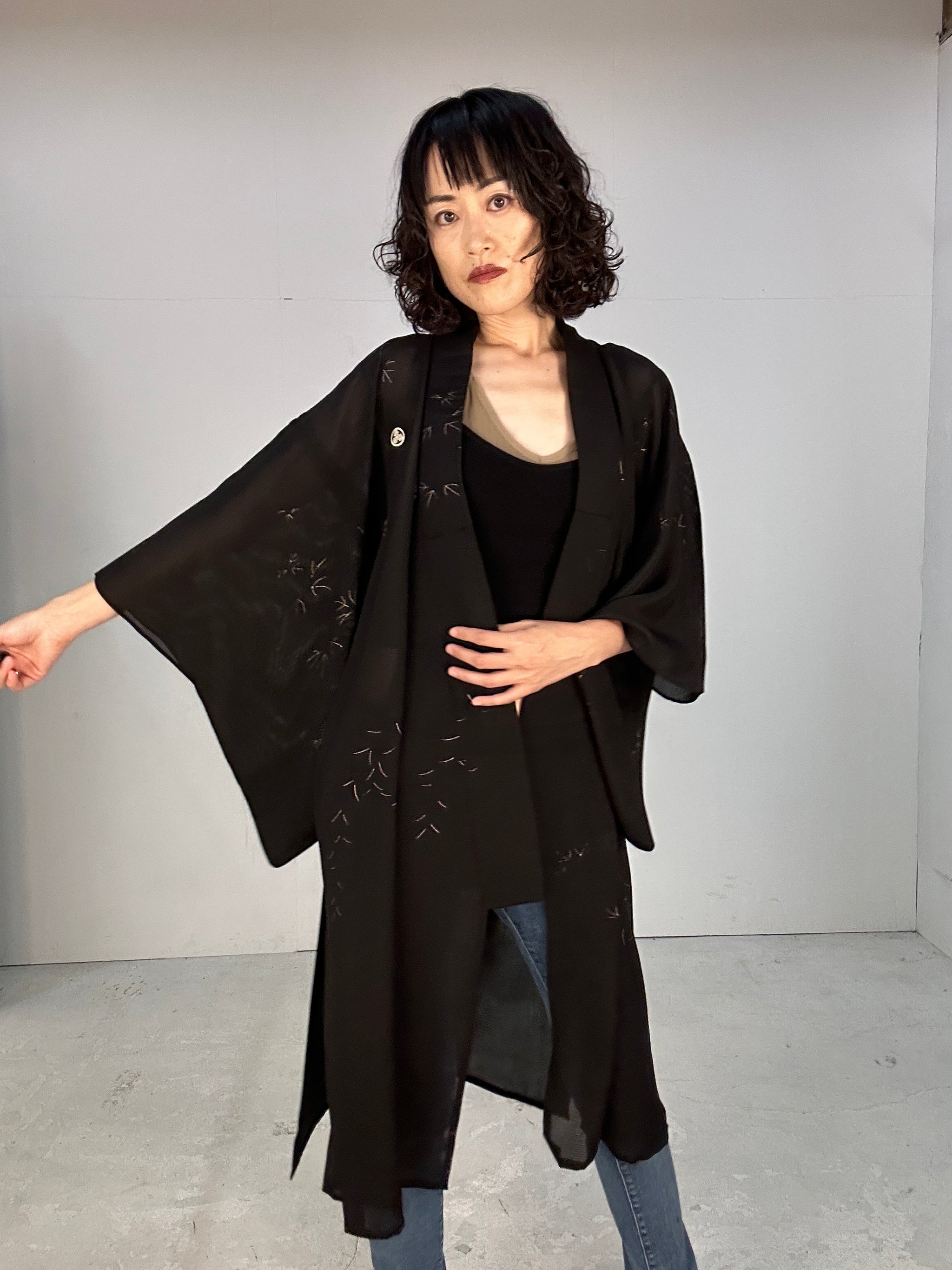 SHEER kimono dress gown and string belt upcycled from Japanese kimono ...