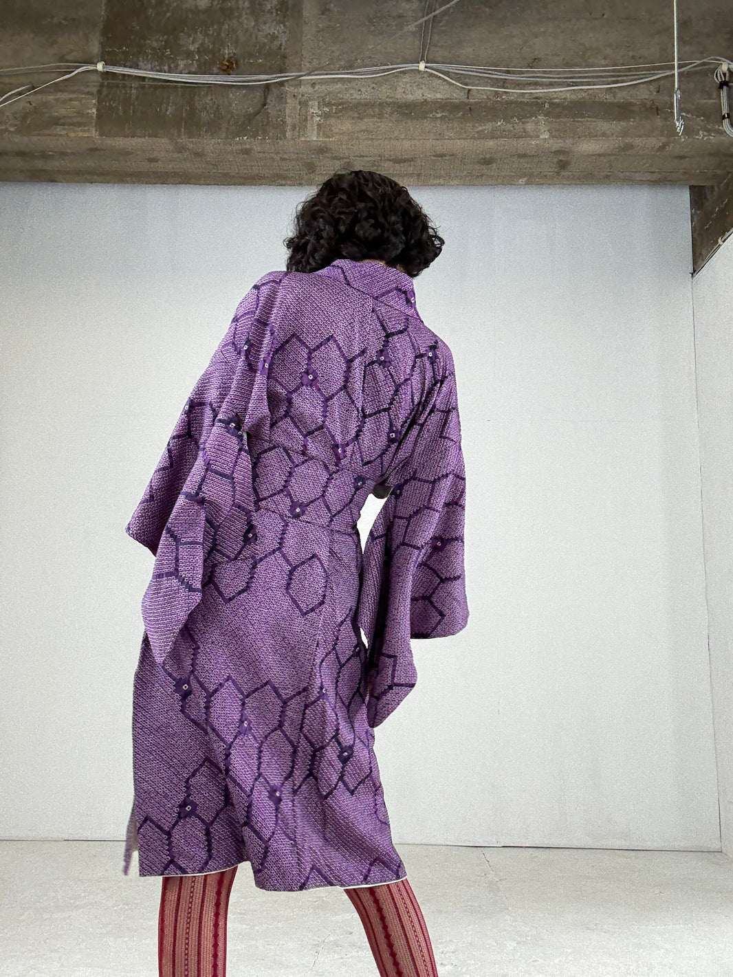 KIMONO DRESS GOWN AND STRING BELT UPCYCLED FROM JAPANESE KIMONO ...