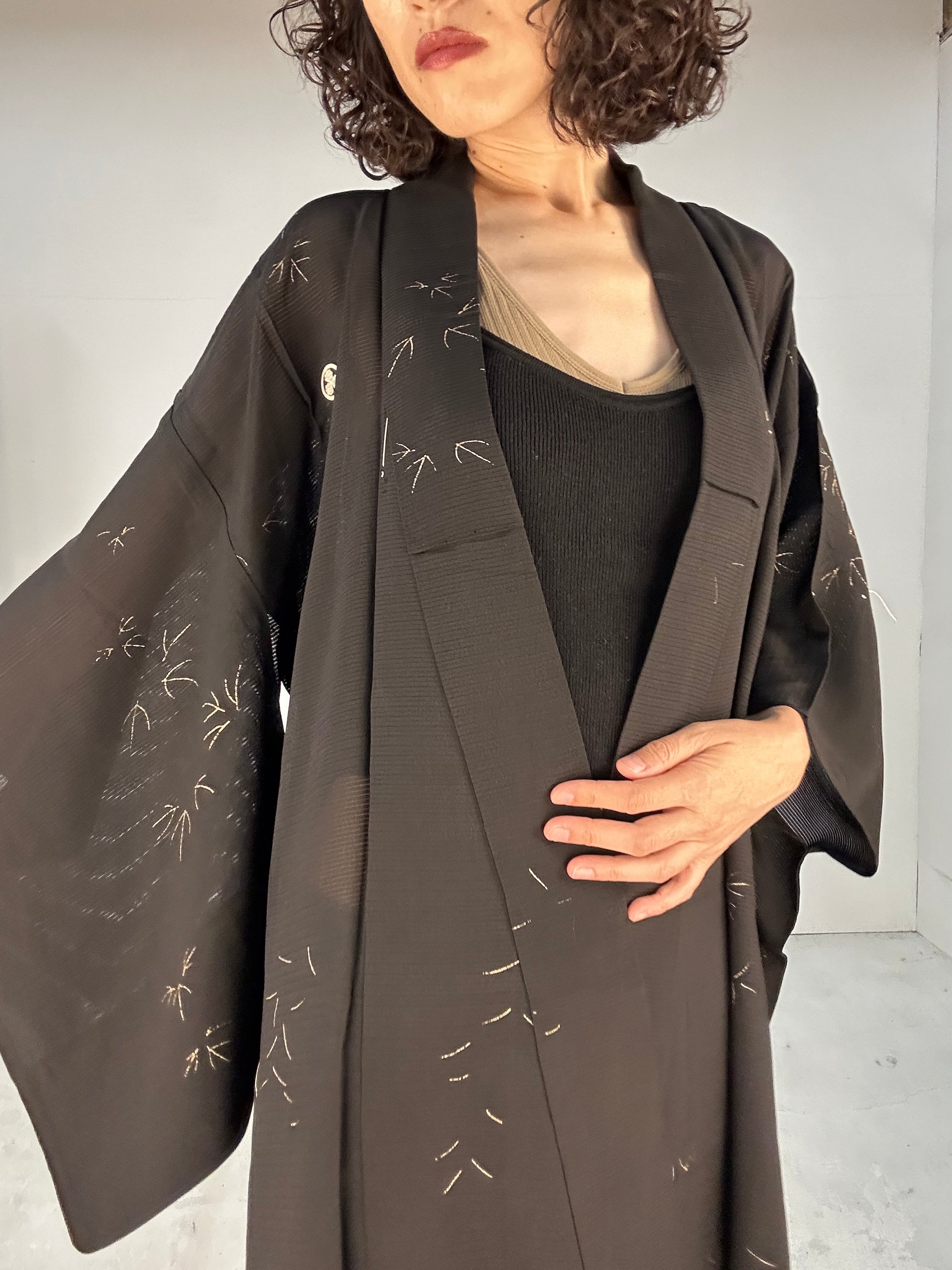 SHEER kimono dress gown and string belt upcycled from Japanese kimono ...