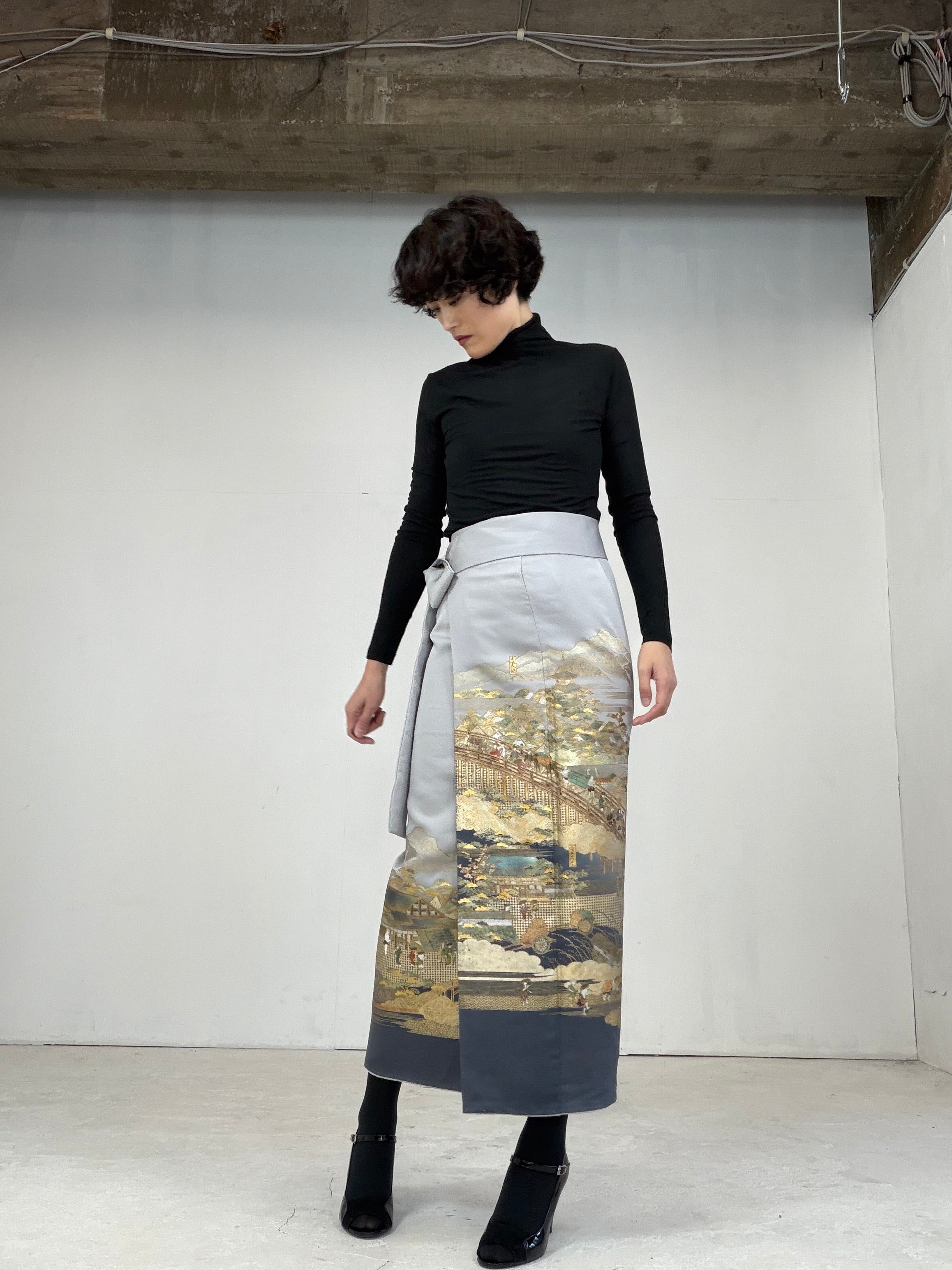 IROTOME SKIRT UPCYCLED FROM JAPANESE KIMONO "109" – MACHIKO KIMONO ...