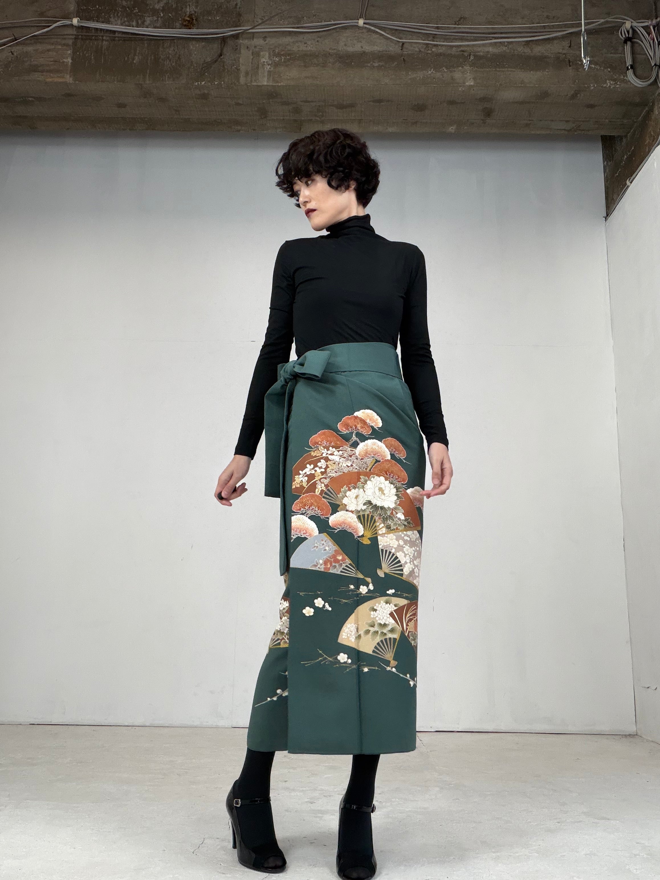 IROTOME SKIRT UPCYCLED FROM JAPANESE KIMONO "102" – MACHIKO KIMONO ...