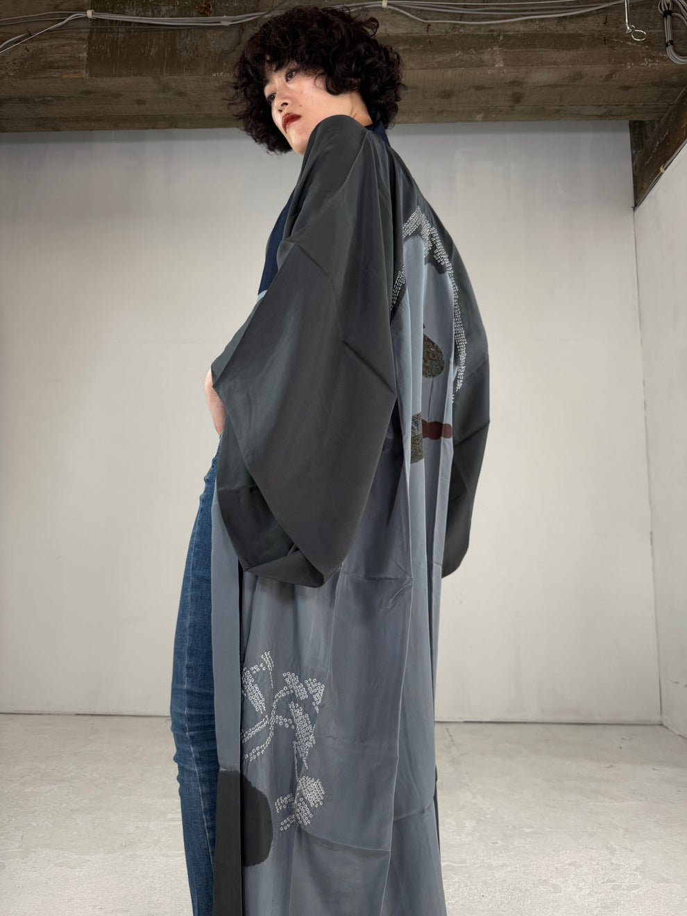VINTAGE NAGAJYUBAN "fuji, nasubi" – MACHIKO KIMONO Japanese Kimonos ...