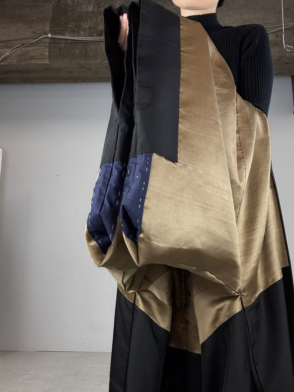 VINTAGE KUROMONTSUKI HAORI "donsu" *damage repair – MACHIKO KIMONO ...