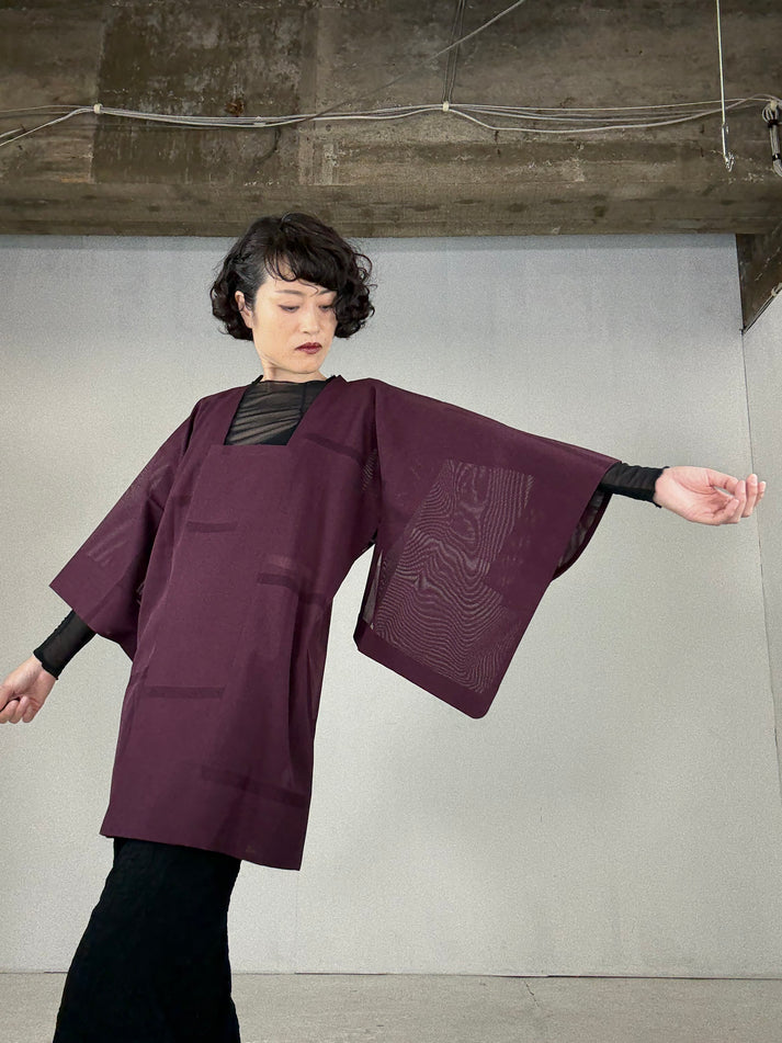 VINTAGE KAWAII MICHIYUKI SHEER “murasaki, SHH019” – MACHIKO KIMONO ...