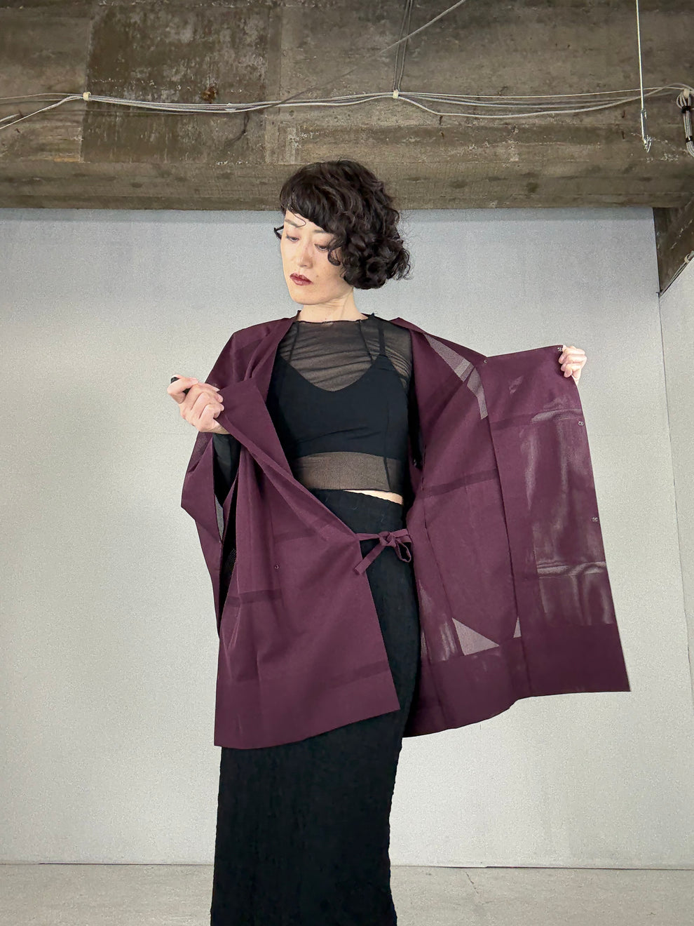 VINTAGE KAWAII MICHIYUKI SHEER “murasaki, SHH019” – MACHIKO KIMONO ...